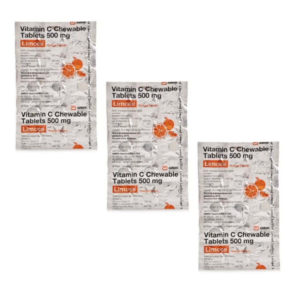 Limcee Vitamin C Chewable Tablet (15 Tablets, Pack of 3) – The Med Pharma