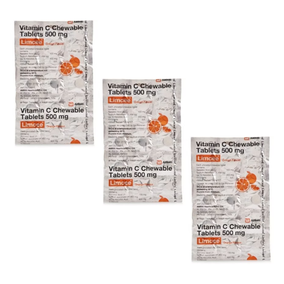 Limcee Vitamin C Chewable Tablet (15 Tablets, Pack of 3) – The Med Pharma